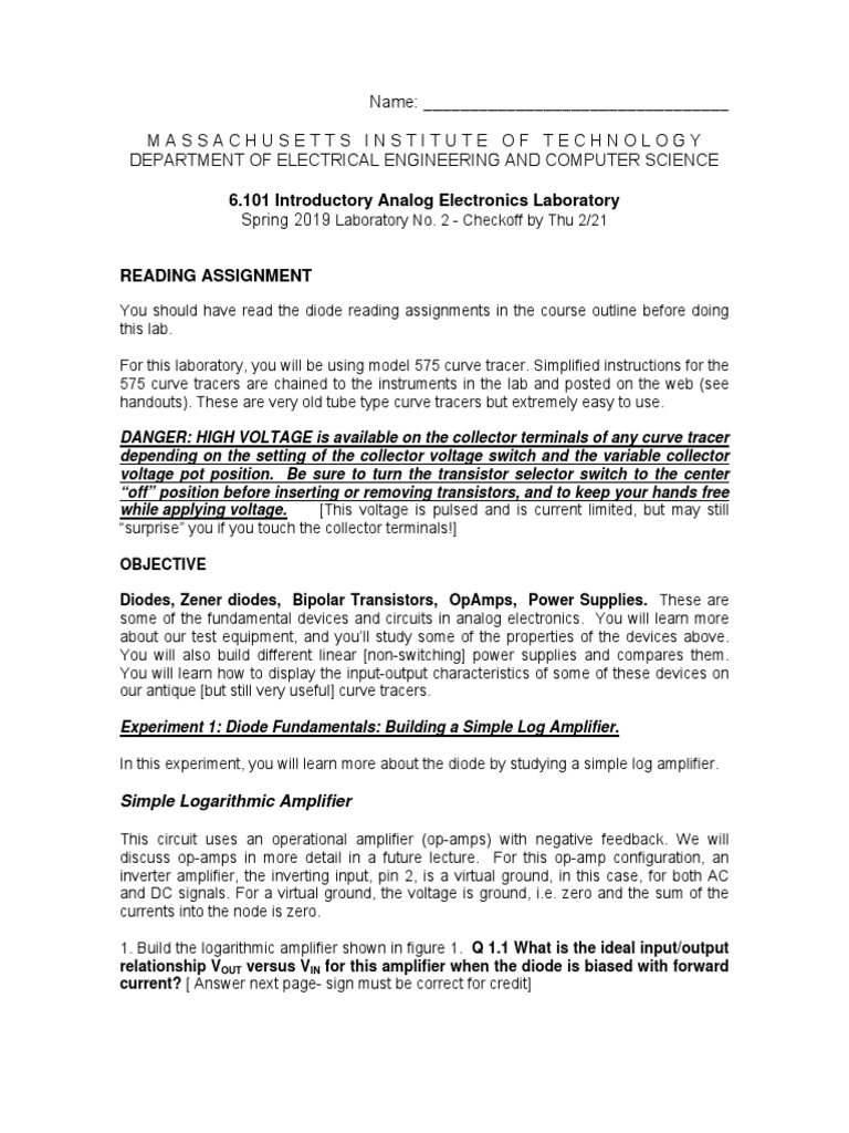 Lab #2 - Diodes | PDF | Rectifier | Diode