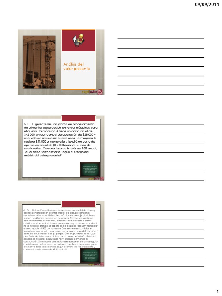 05 Análisis Del Valor Presente (Problemas) | PDF | Naturaleza | Business