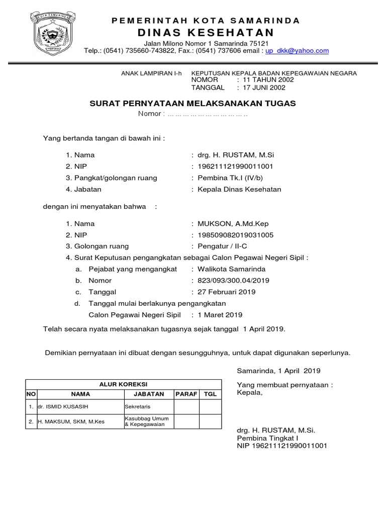 Contoh SPMT DKK | PDF