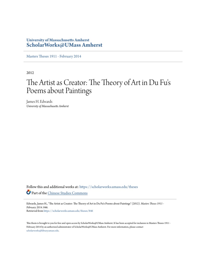 The Theory of Art in Du Fu S Poems About Paintings | PDF | Paintings ...