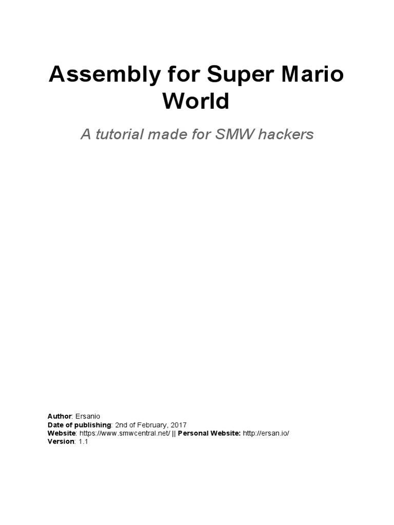 AssemblyforSMW PDF | PDF | Subroutine | Assembly Language