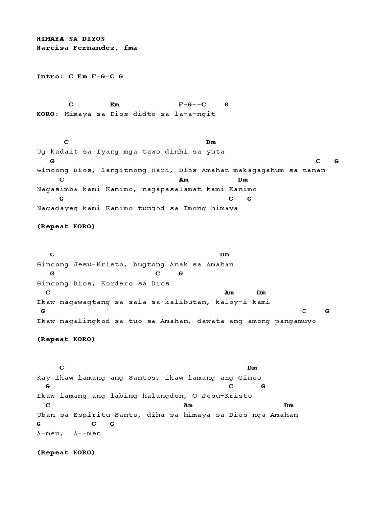 Himaya Sa Diyos Chords | PDF
