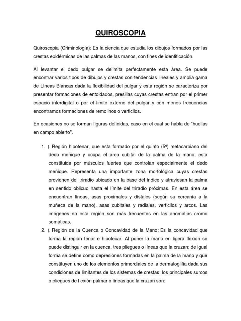 QUIROS | PDF | Mano | Extremidades (anatomía)