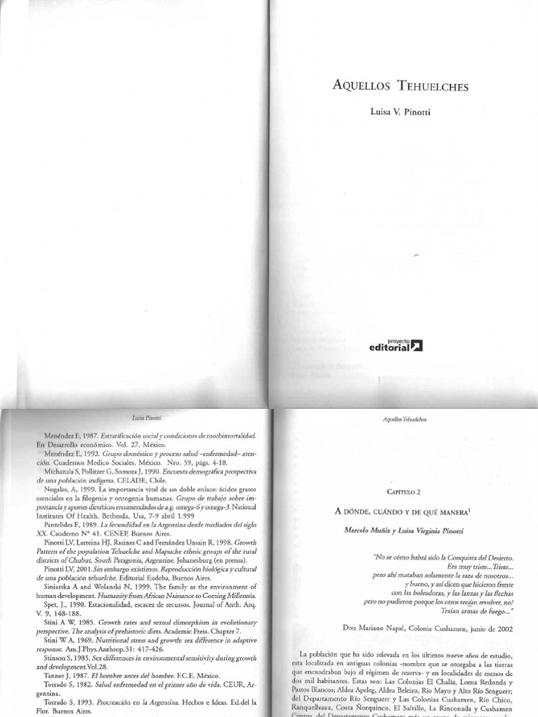 Pinotti L.V. 2004. AquellosTehuelches. Proyecto Edit. Florida Prov. de ...