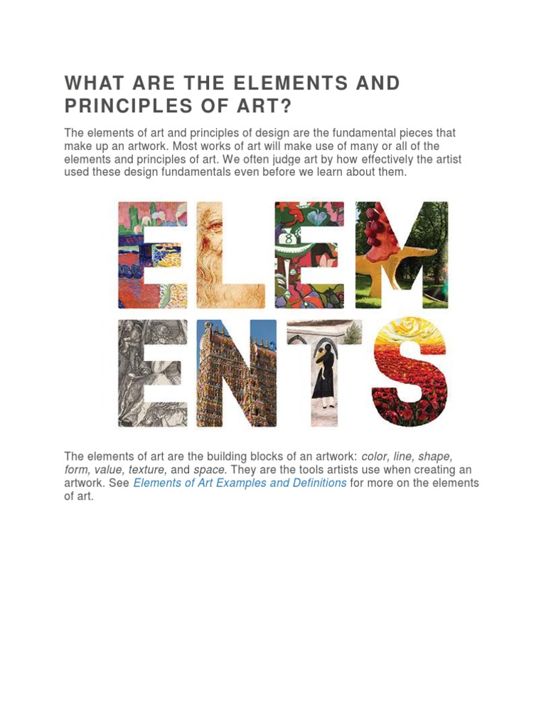What Are The Elements and Principles of Art | PDF | Composition (Visual ...