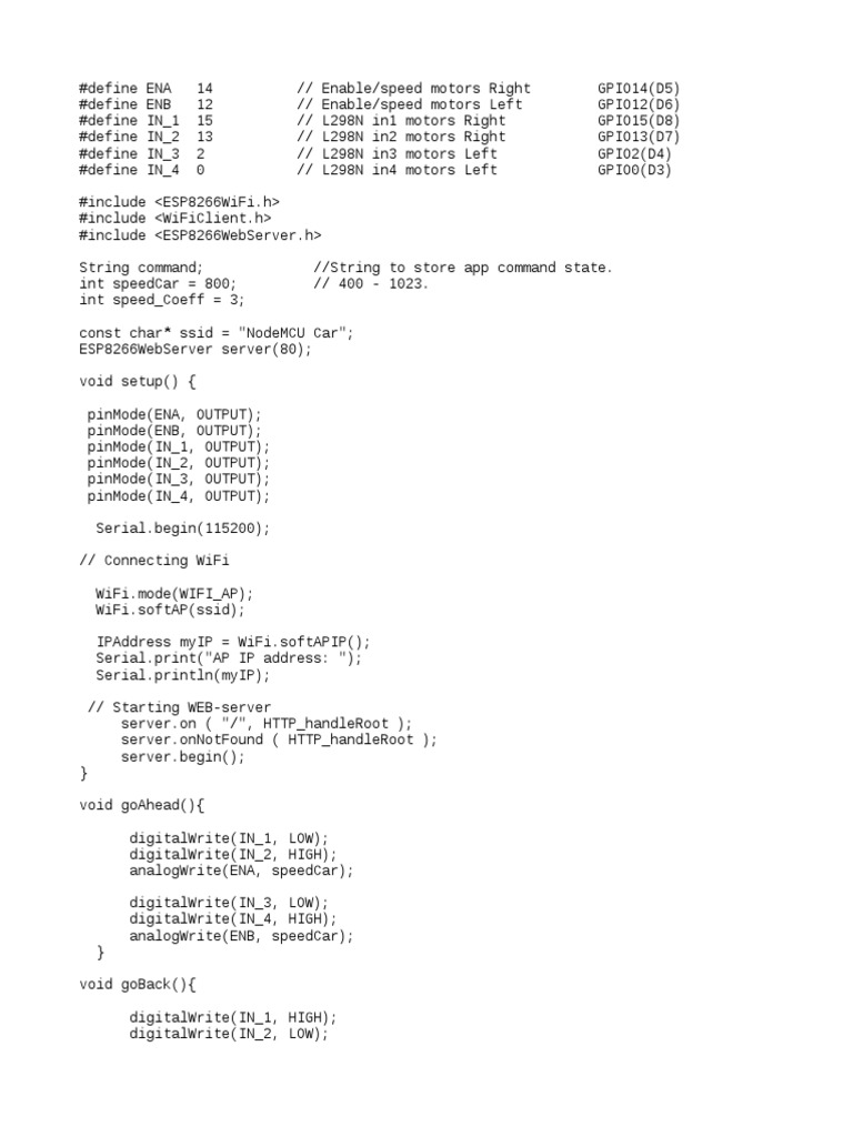 Node MCU Car | PDF | Computer Data | Network Architecture