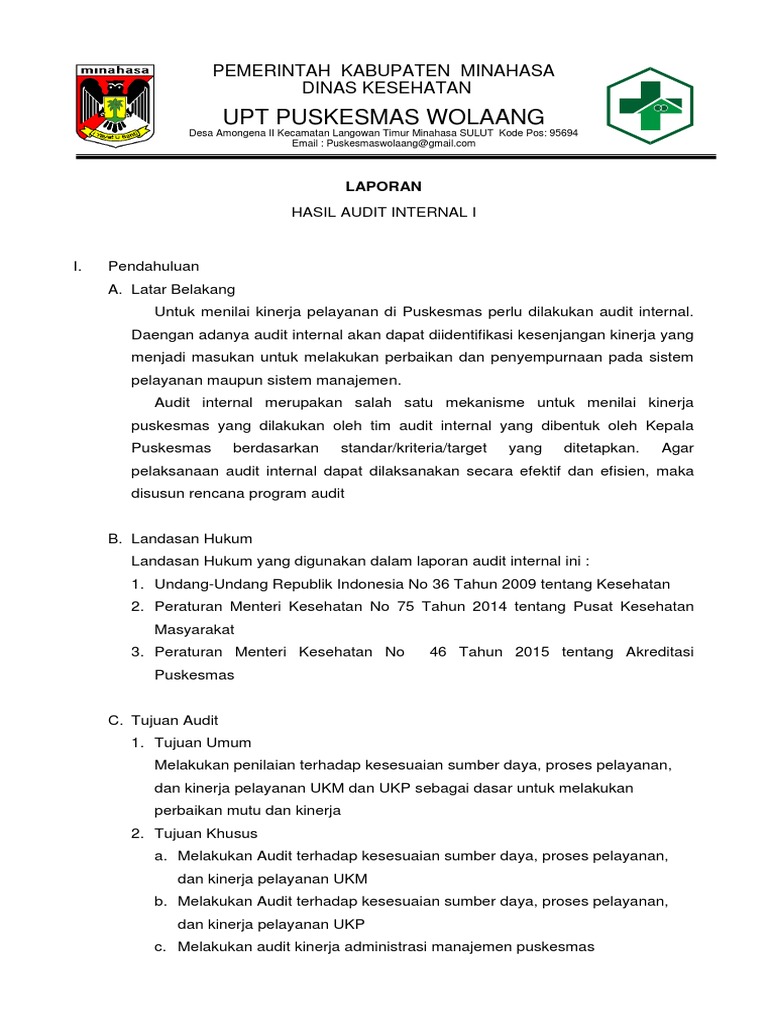 Lap Hasil Audit Internal | PDF