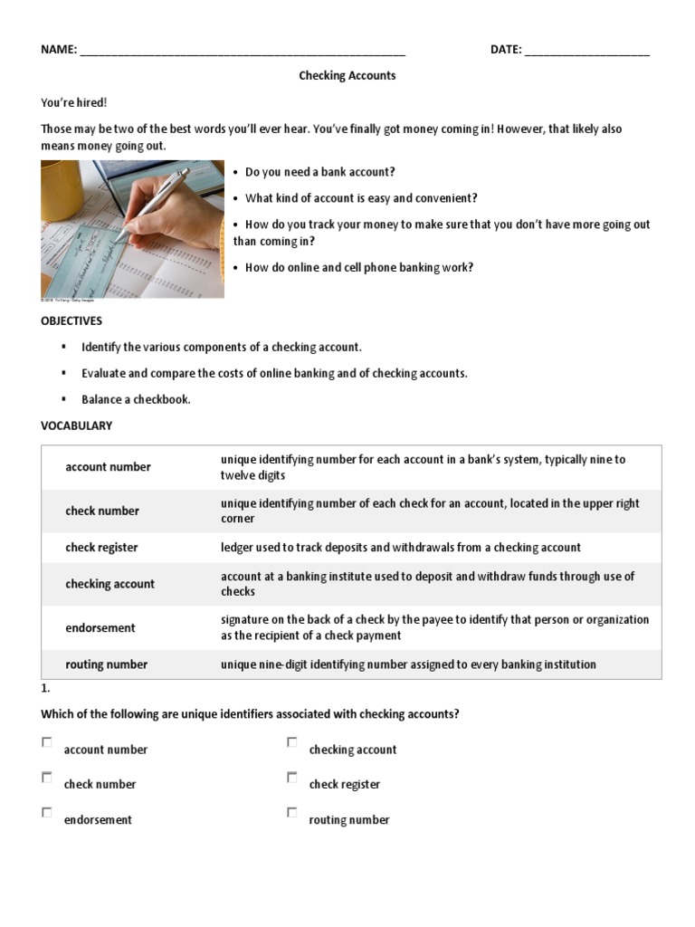 Understanding Checking Accounts Basics | PDF | Cheque | Fee
