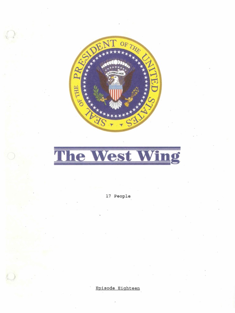 The West Wing 2x18 Script | PDF