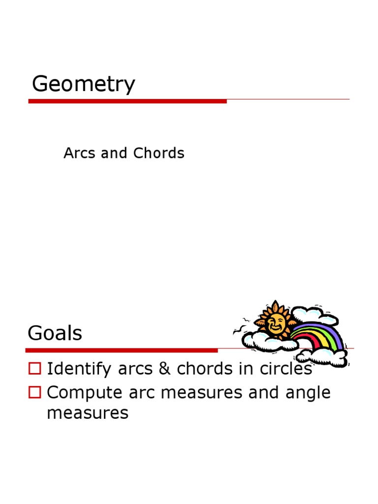 Chords and Arcs in Geometry | PDF | Perpendicular | Angle