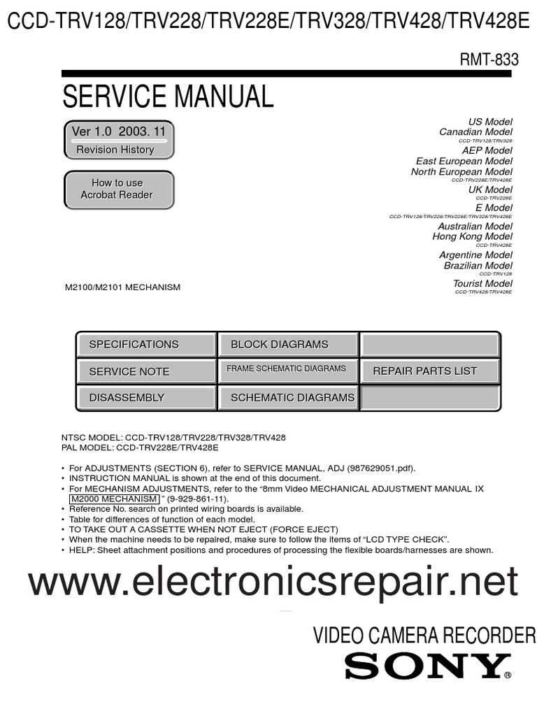 Sony Video Camera Manual PDF | Download Free PDF | Soldering | Video