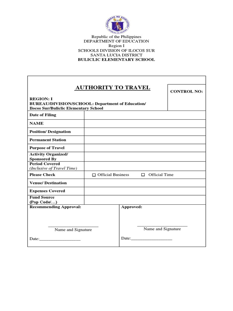 Travel Order New Format | PDF