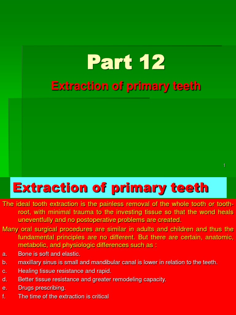 Extraction of Primary Teeth | PDF | Human Tooth | Tooth