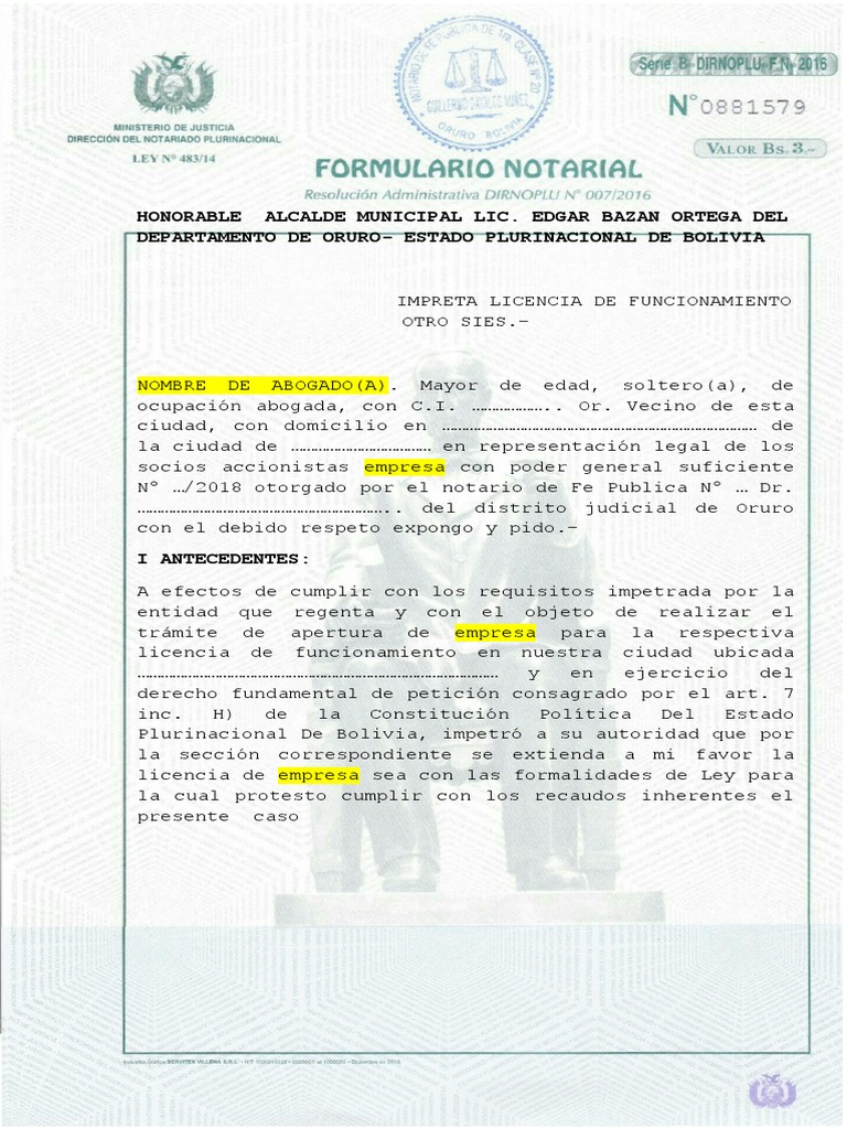 Licencia de Funcionamiento | PDF