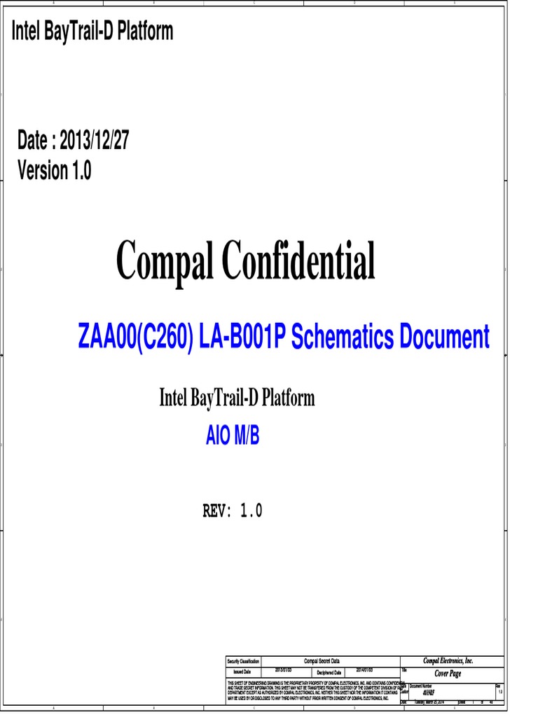 BayTrail-D LA-B001P Schematic Guide | PDF | Classified Information | Usb
