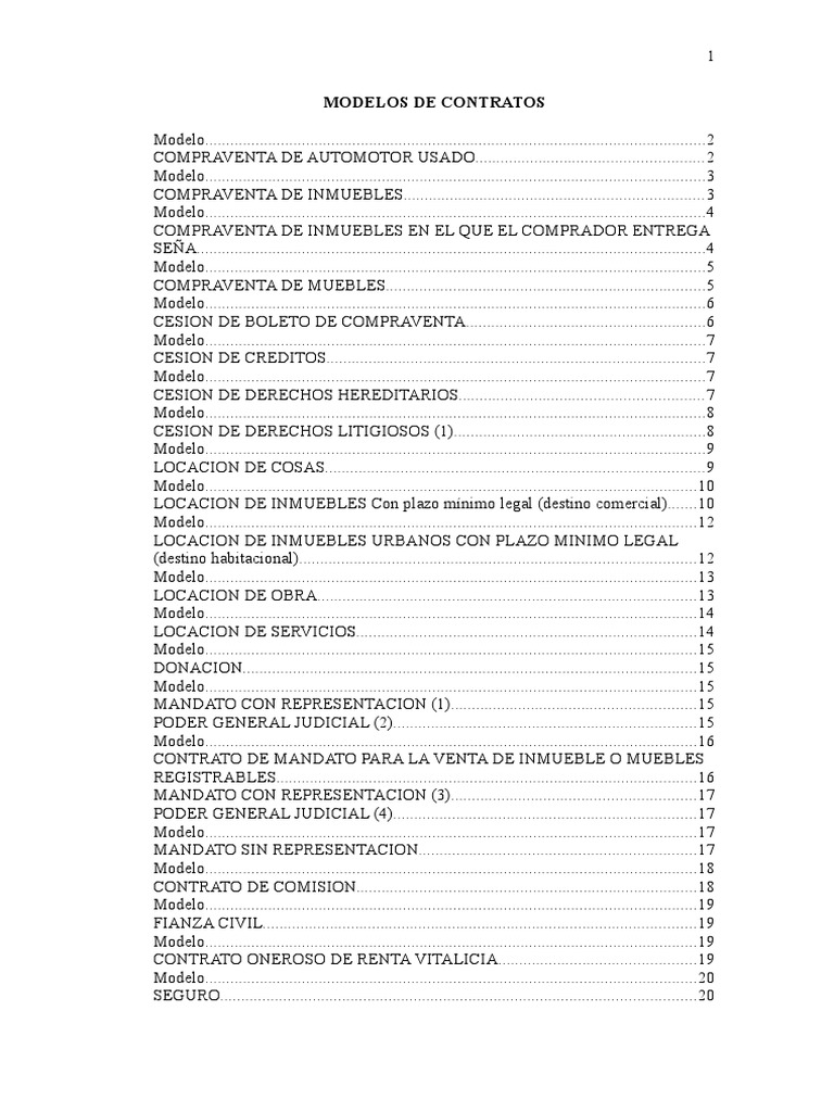 Modelos de Contratos | PDF | Derecho contractual | Conceptos legales