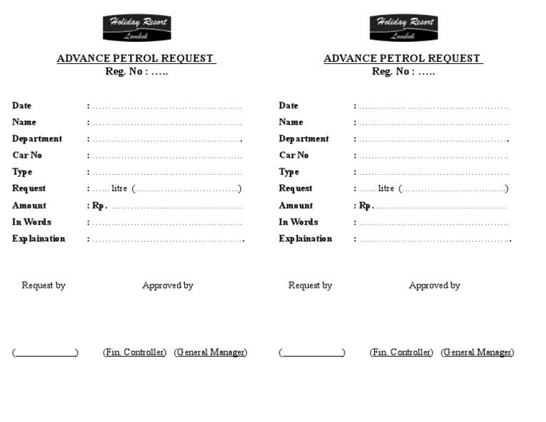 Advance Petrol Request | PDF | Business | Finance & Money Management