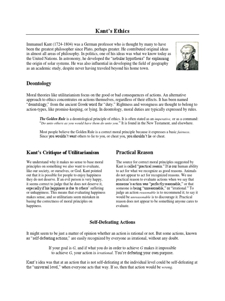 Kants Ethics | PDF | Immanuel Kant | Reason