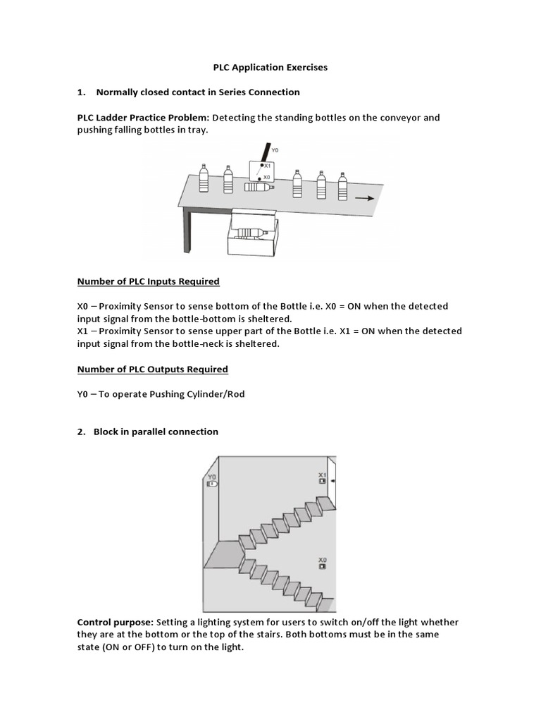PLC Application Exercises Guide | PDF | Programmable Logic Controller | Switch