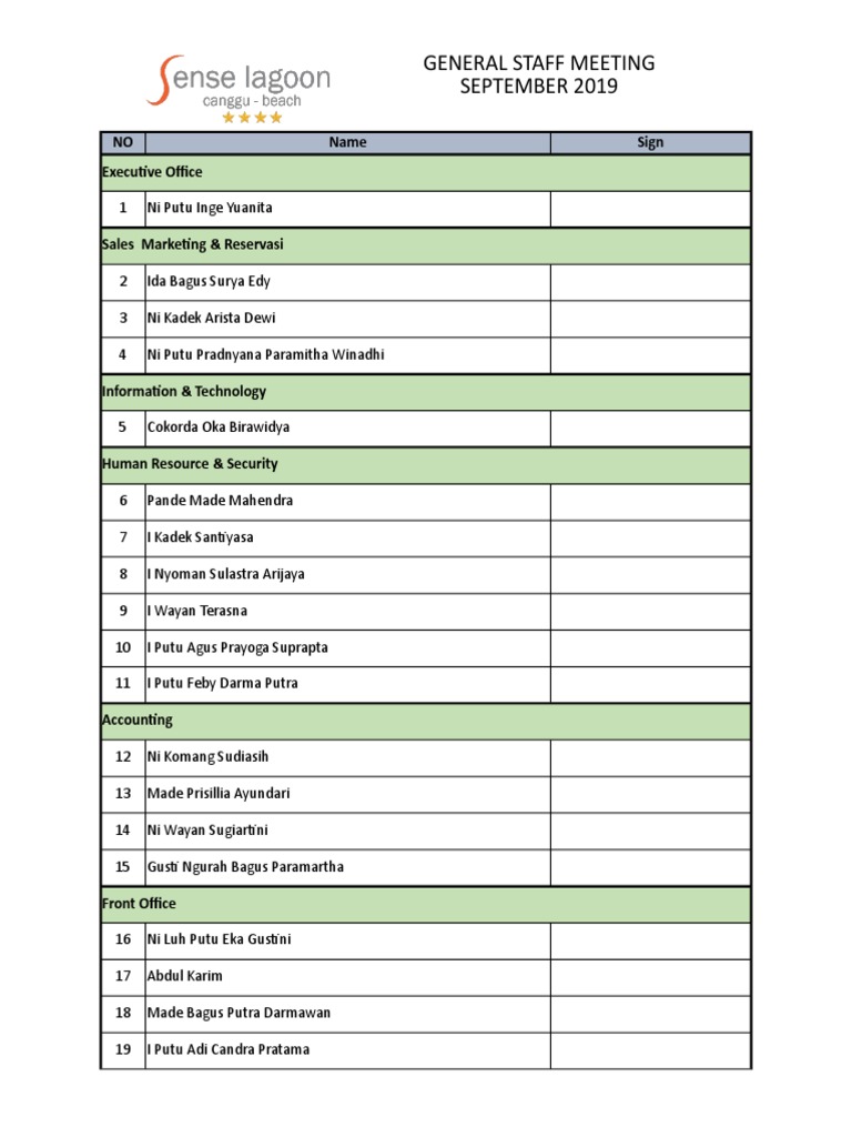 Staff List for September 2019 Meeting | PDF