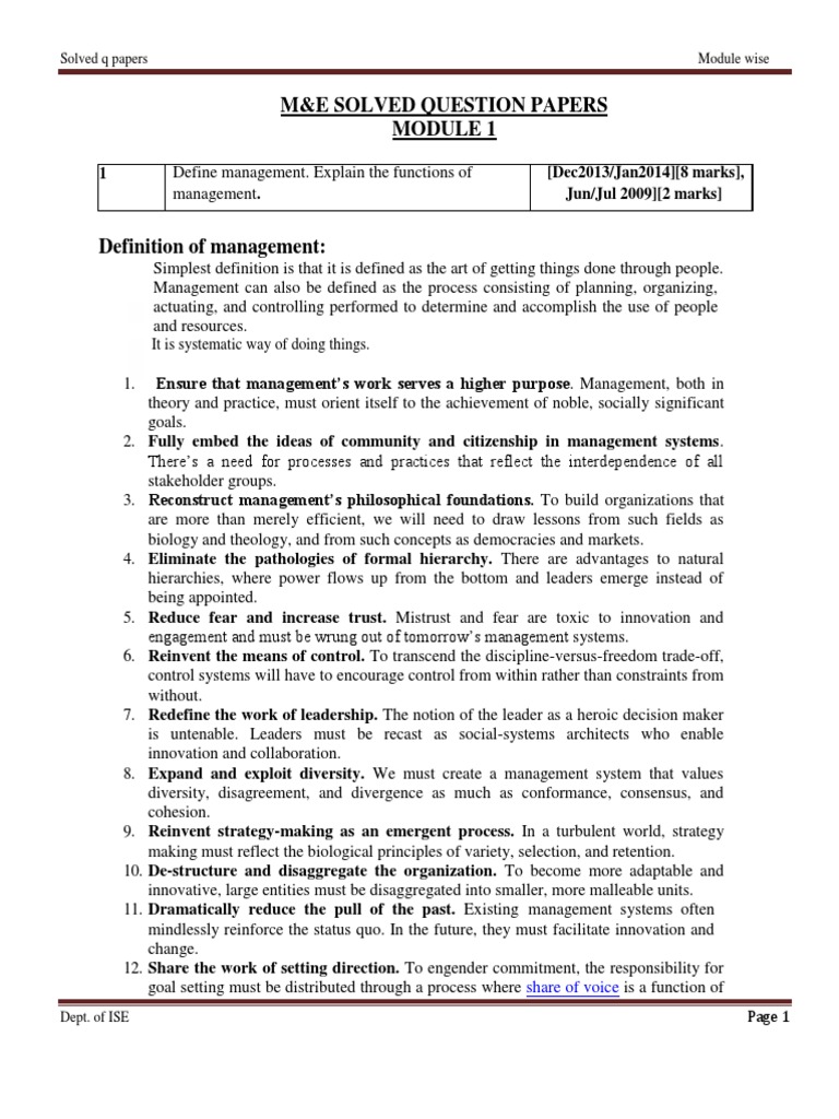 M&E Solved Papers Module 1 | PDF | Entrepreneurship | Social ...