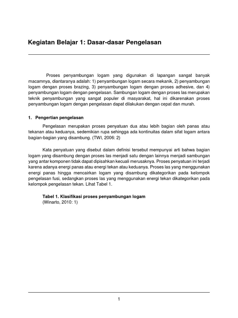 Modul 4. KB 1 - Dasar-Dasar Pengelasan | PDF