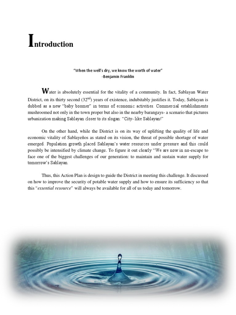 Sablayan Water Supply Action Plan | PDF | Groundwater | Sustainability