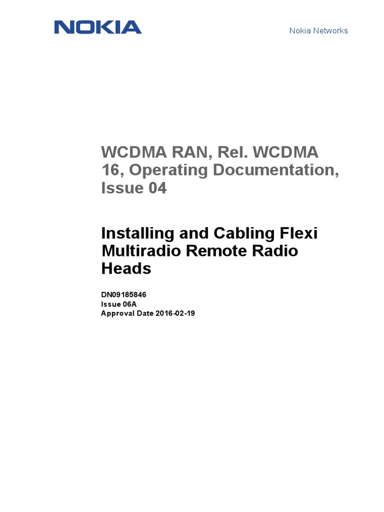 Installing and Cabling Flexi Multiradio Remote Radio Heads PDF | PDF ...