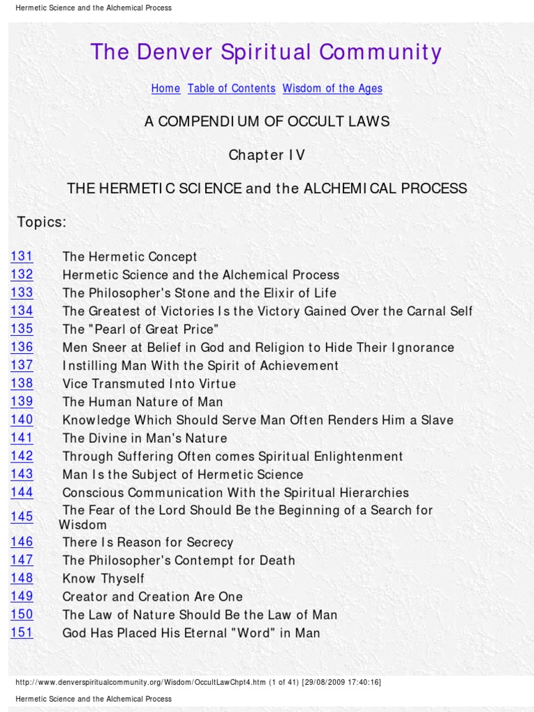 Hermetic Science and The Alchemical Process | PDF | Alchemy | Hermeticism