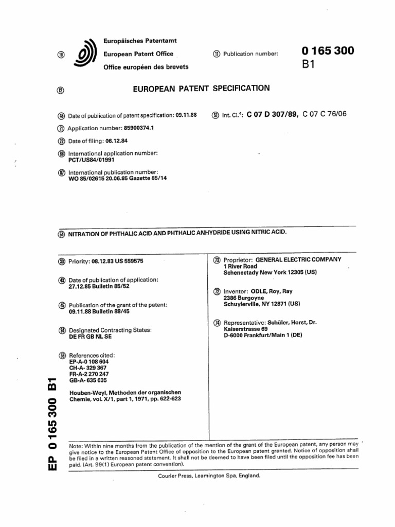 Nitration of Phthalic Acid | PDF | Chemical Reactor | Nitric Acid