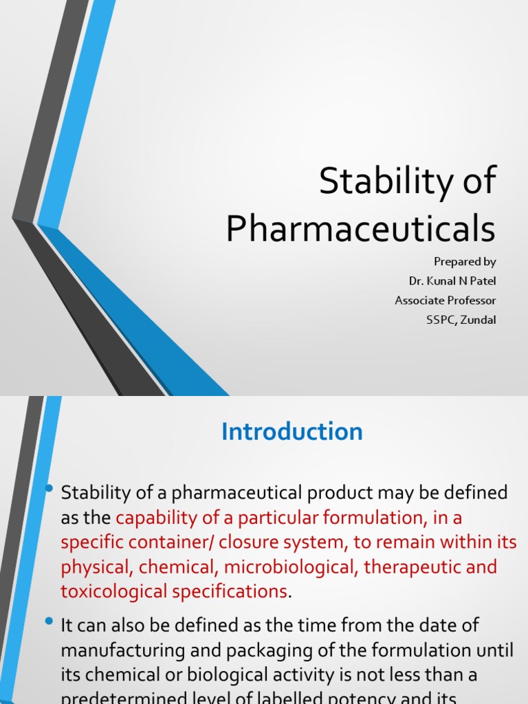 Stability of Pharmaceuticals-1 | PDF | Pharmaceutical Formulation ...