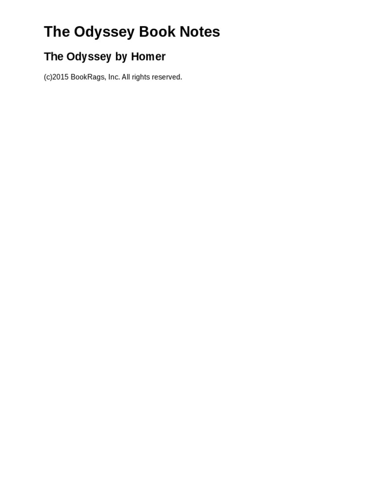 Od Notes | PDF | Odysseus | Penelope