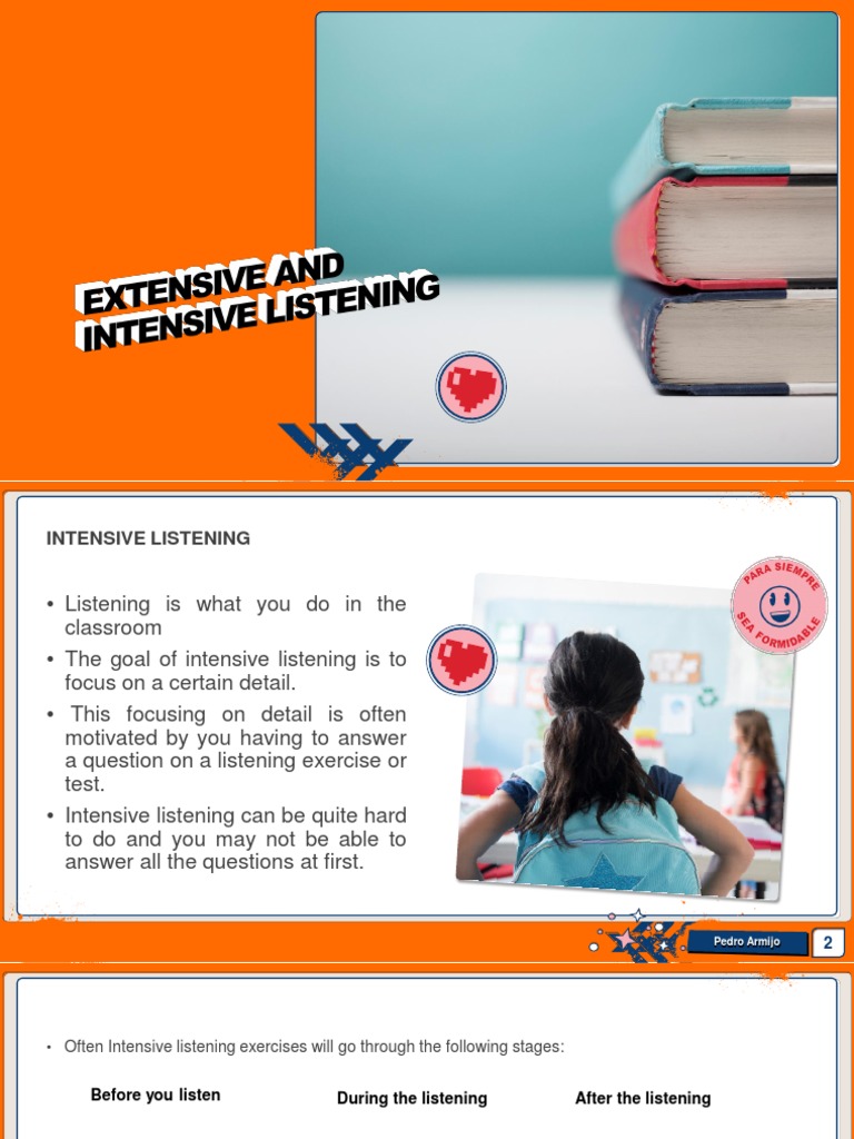 Extensive and Intensive Listening.emil | Reading Comprehension | Learning