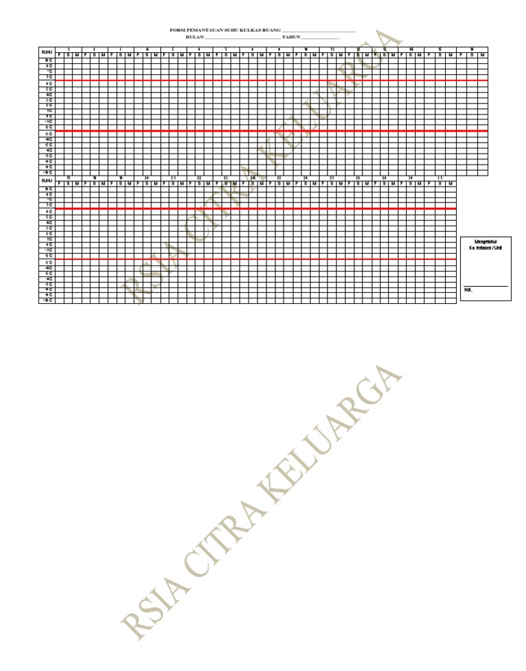 Form Pemantauan Suhu Kulkas Ruang | PDF