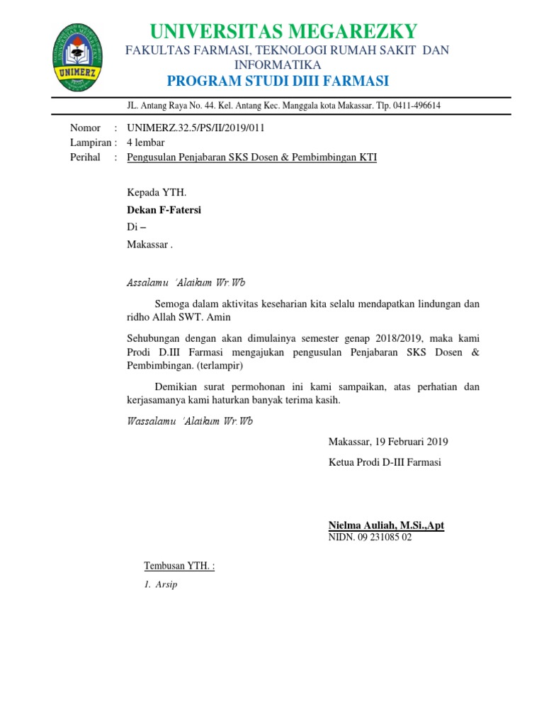 Kop Surat DIII Farmasi | PDF