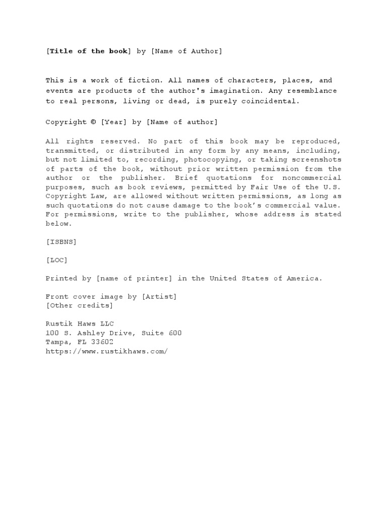 Fiction Book Disclaimer Statement | PDF | Law | General Fiction