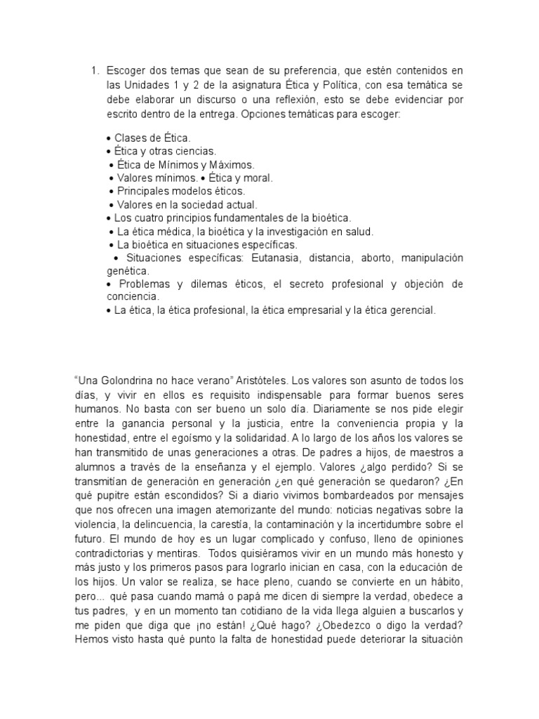 Valores Discurso de Oratoria | PDF | Bioética | Tolerancia