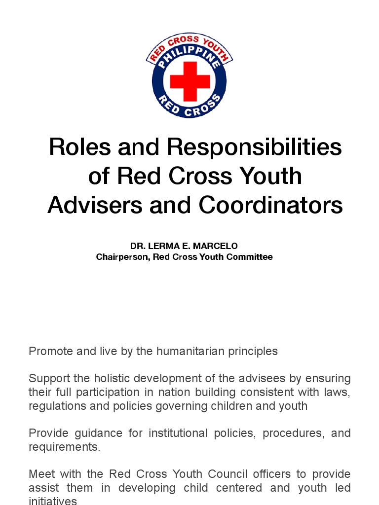 Roles and Reponsibilities of RCY Advisers | PDF | International Red ...