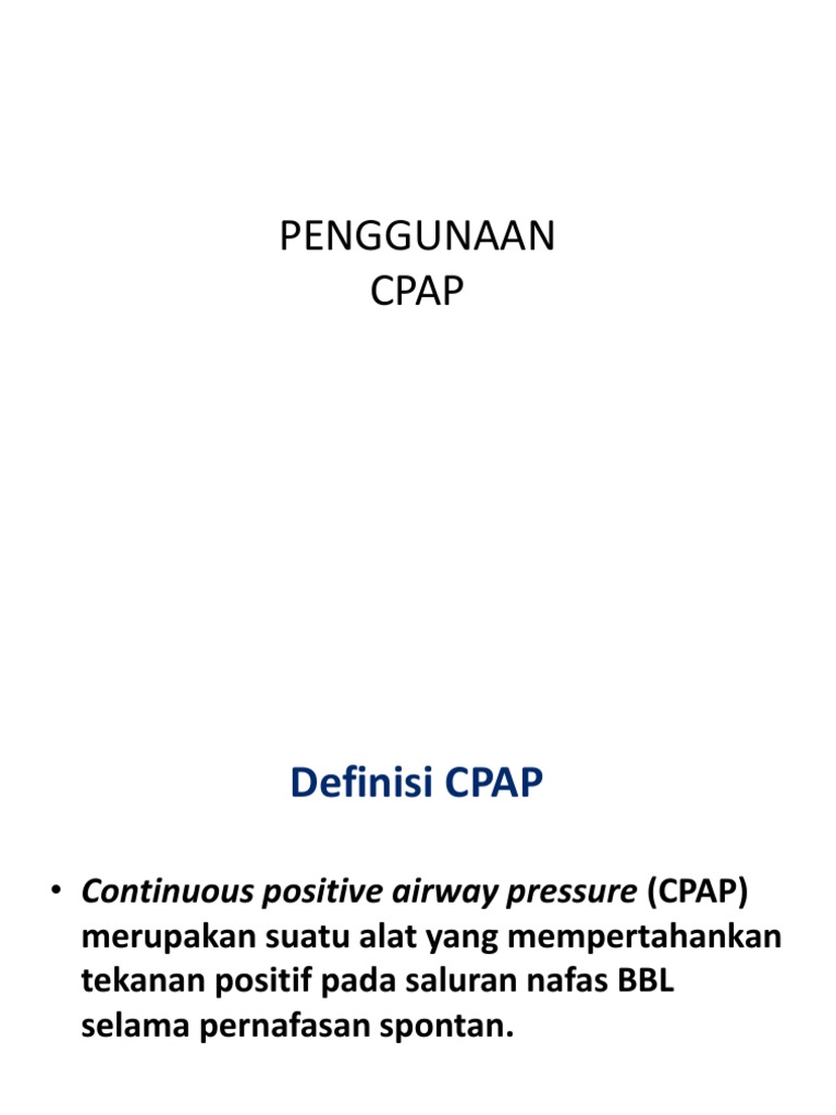 Panduan Lengkap Penggunaan CPAP untuk BBL | PDF
