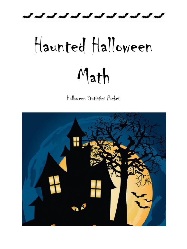 Haunted Halloween Math Statistics Mean Median Mode Range Bargraphs ...