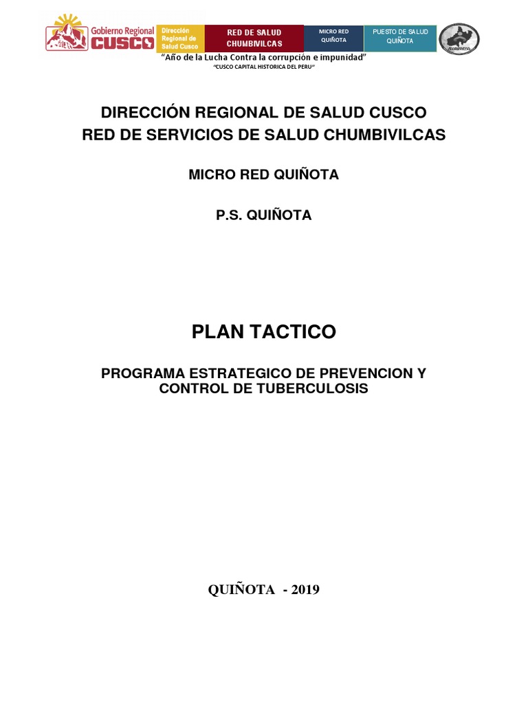 Plan Tactico de TBC 2019 | PDF | Tuberculosis | VIH / SIDA