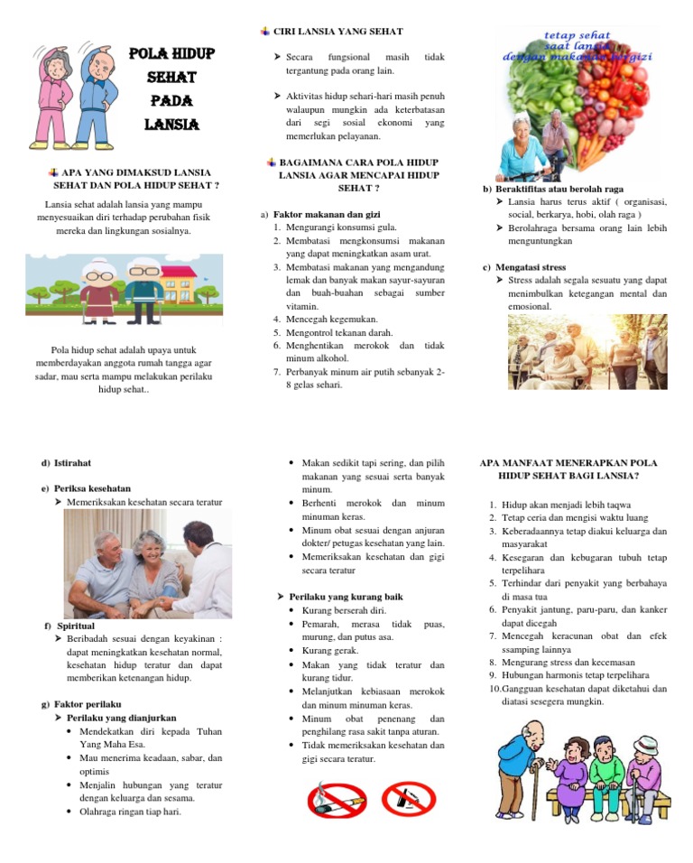 Leaflet Pola Hidup Sehat Pada Lansia | PDF