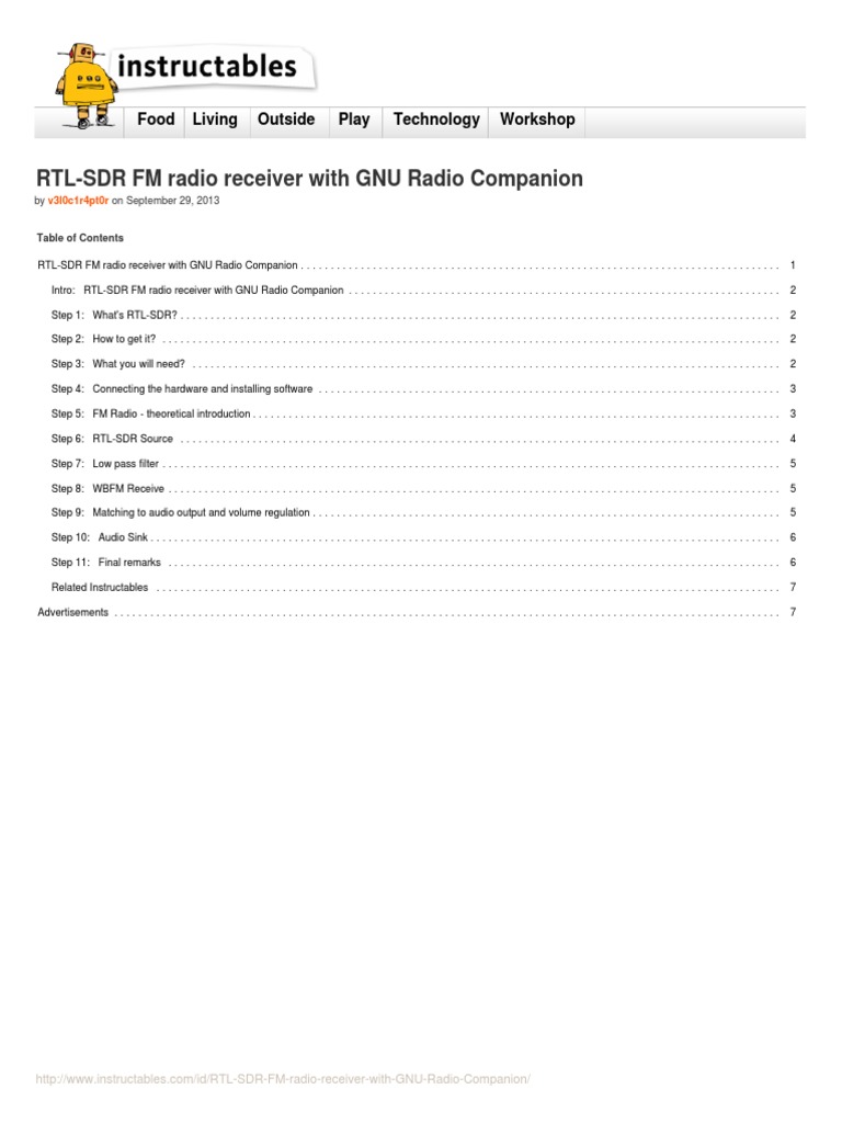 RTL SDR FM Radio Receiver With GNU Radio Companion | PDF | Software ...
