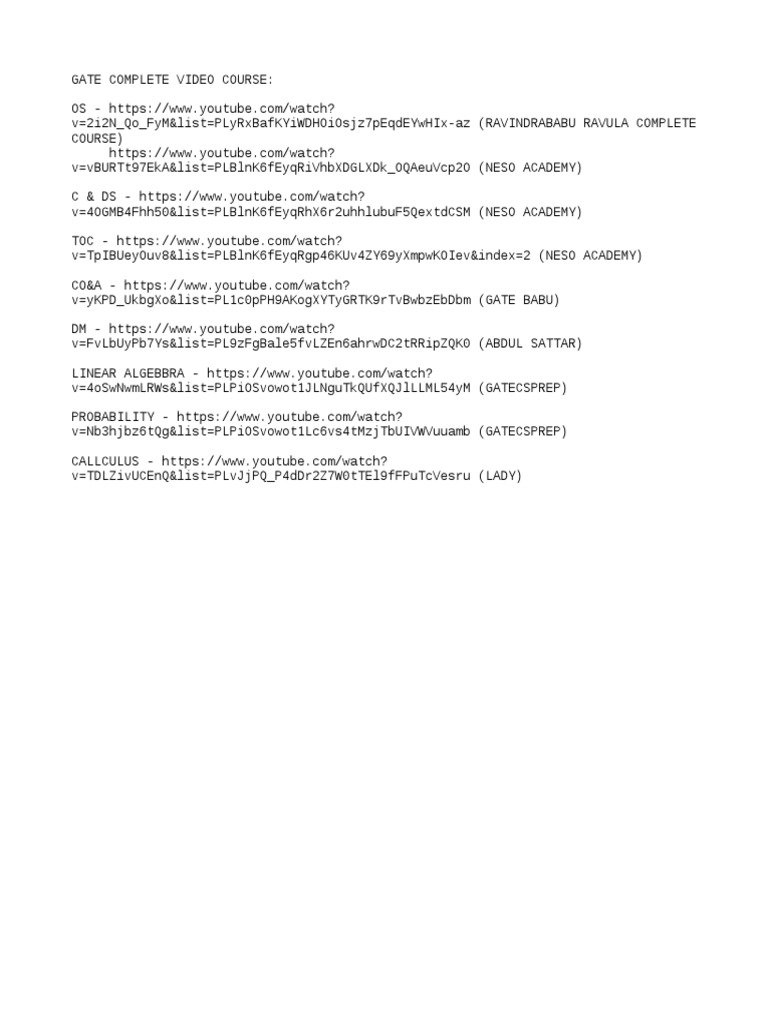 Gate Complete Video Lectures | PDF | Computers