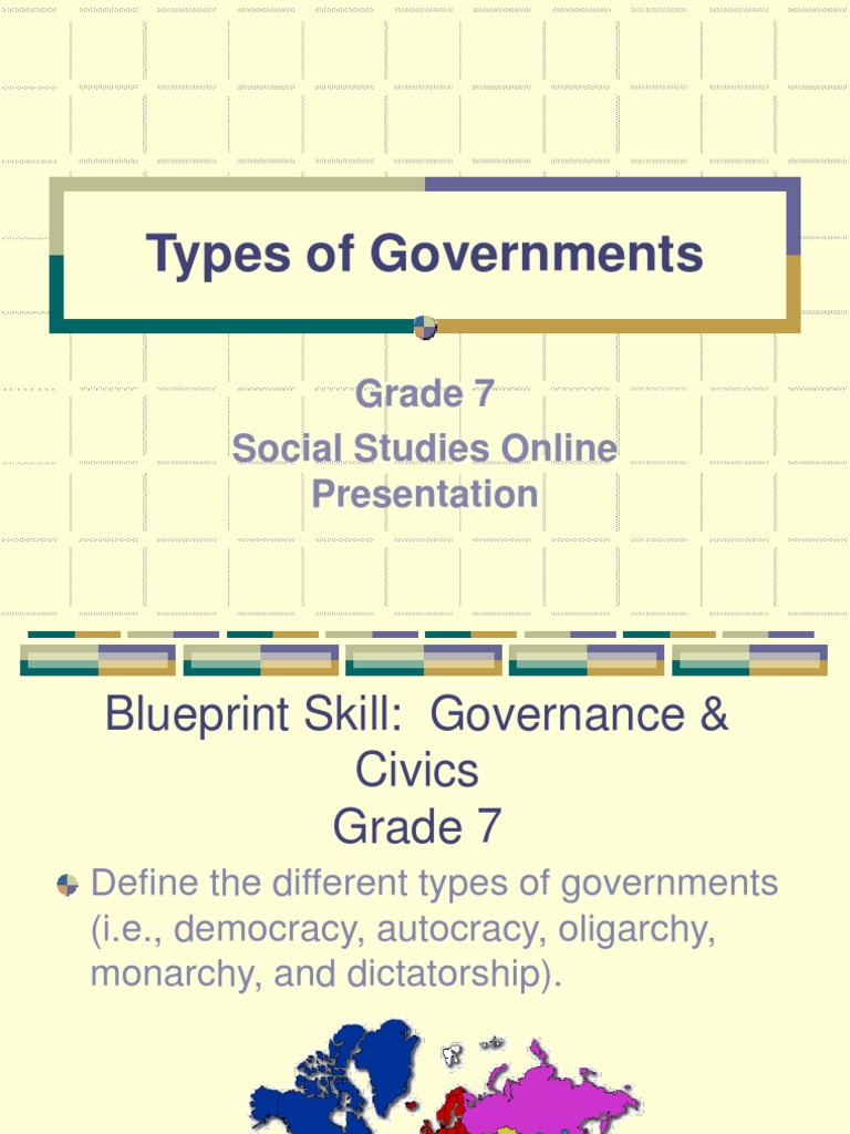 Types of Governments: Grade 7 Social Studies Online Presentation | PDF ...