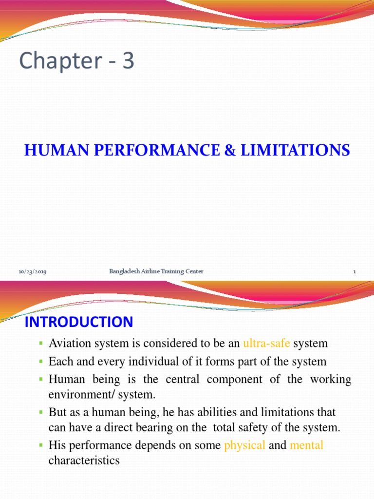 Chapter - 3: Human Performance & Limitations | PDF | Noise | Senses
