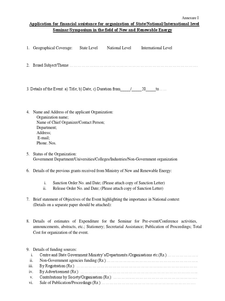 MNRE - Annexure - I | PDF | Government | Business