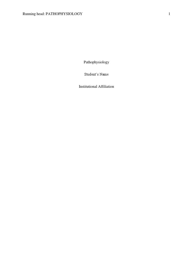 Running Head: PATHOPHYSIOLOGY 1 | PDF | Human Eye | Eye