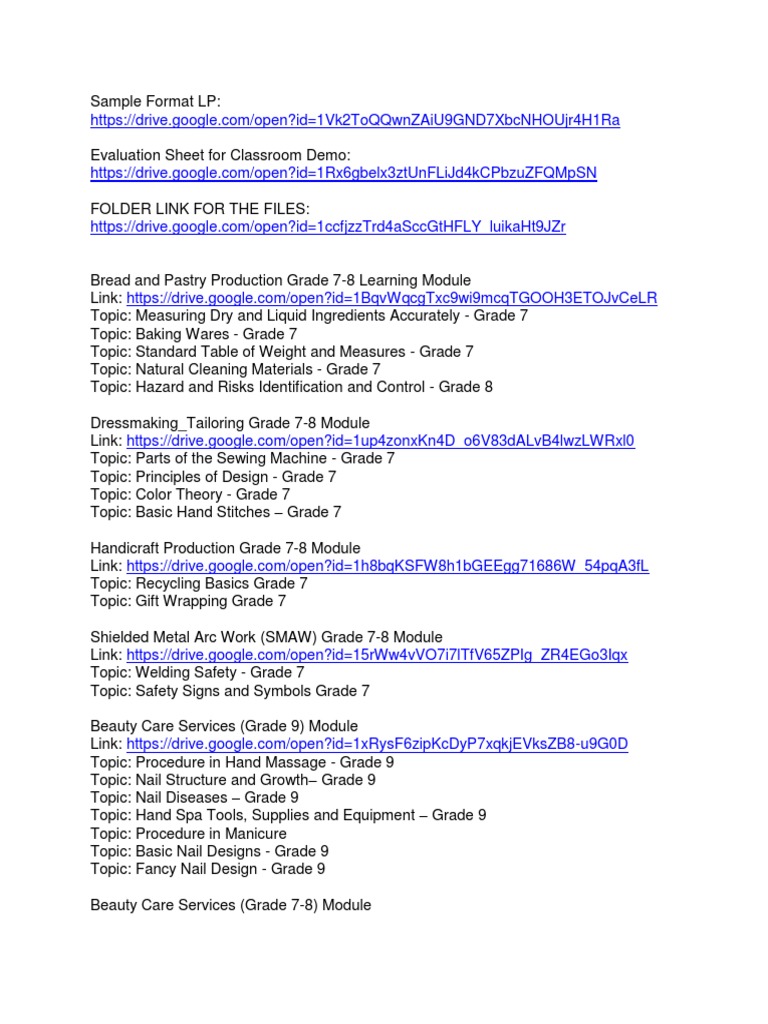 TLE Topics For Demo | PDF | Foods | Nature