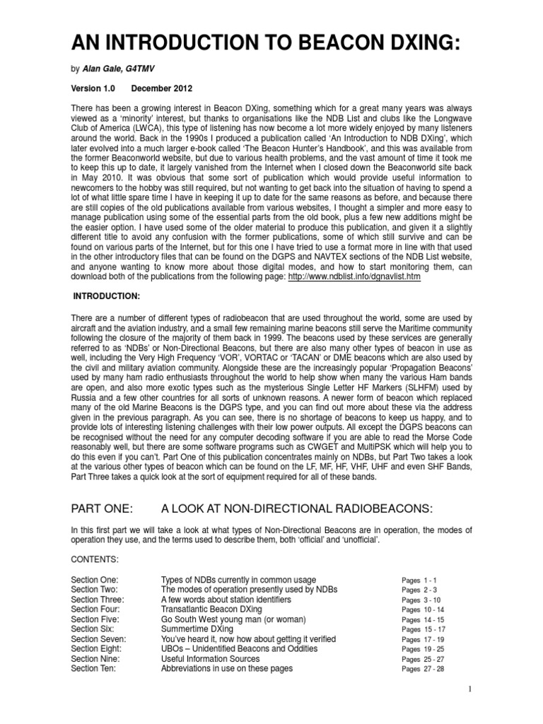 An Introduction To Beacon Dxing:: December 2012 | PDF | Pitch (Music ...